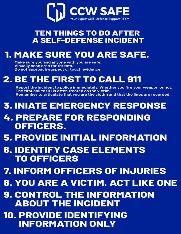 Ten Things To Do After A Self Defense Incident - CCW Safe